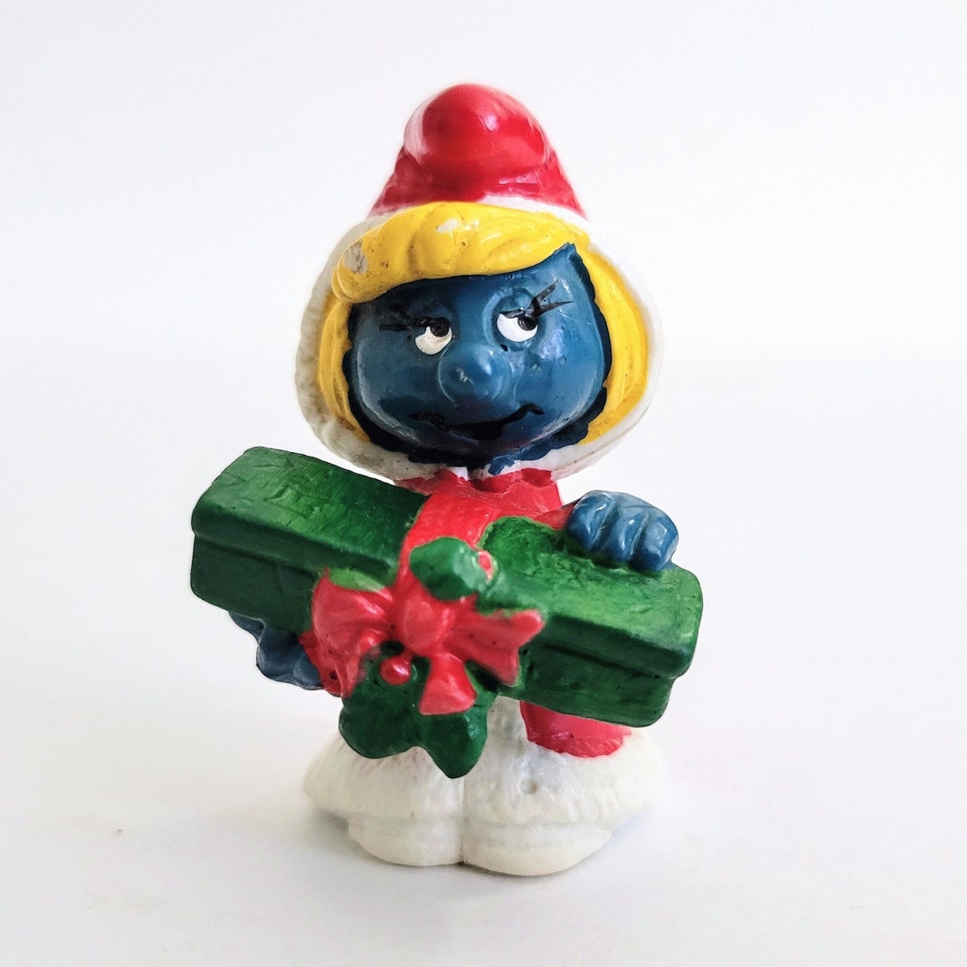 Vintage Schleich Peyo Santa Smurfette Smurf 20153 Miniature PVC Figure ...