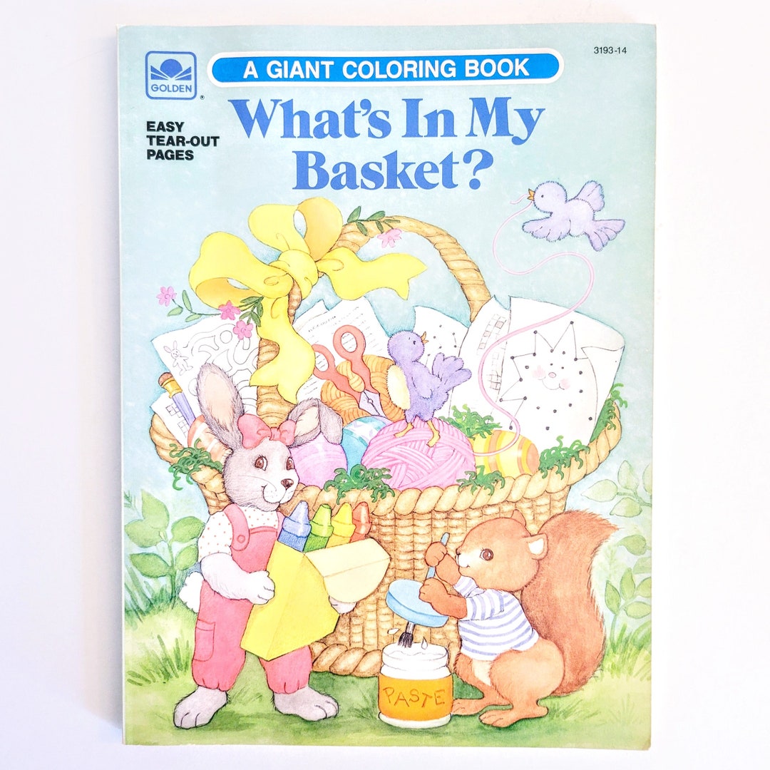 Vintage Easter Coloring Book, What's in My Basket, Golden Books Giant ...