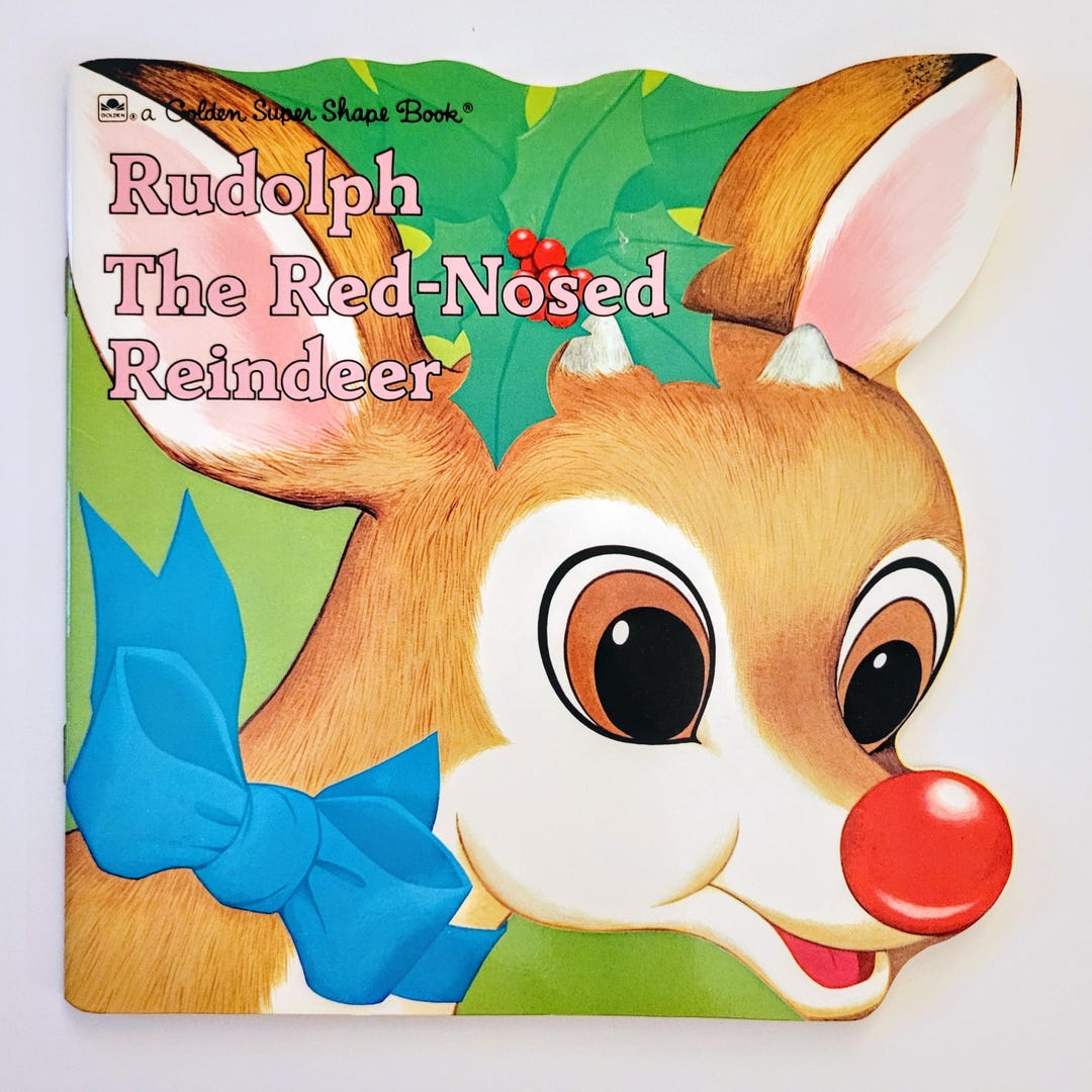 Rudolph the Red Nosed Reindeer Golden Super Shapes Book 1972 Vintage ...
