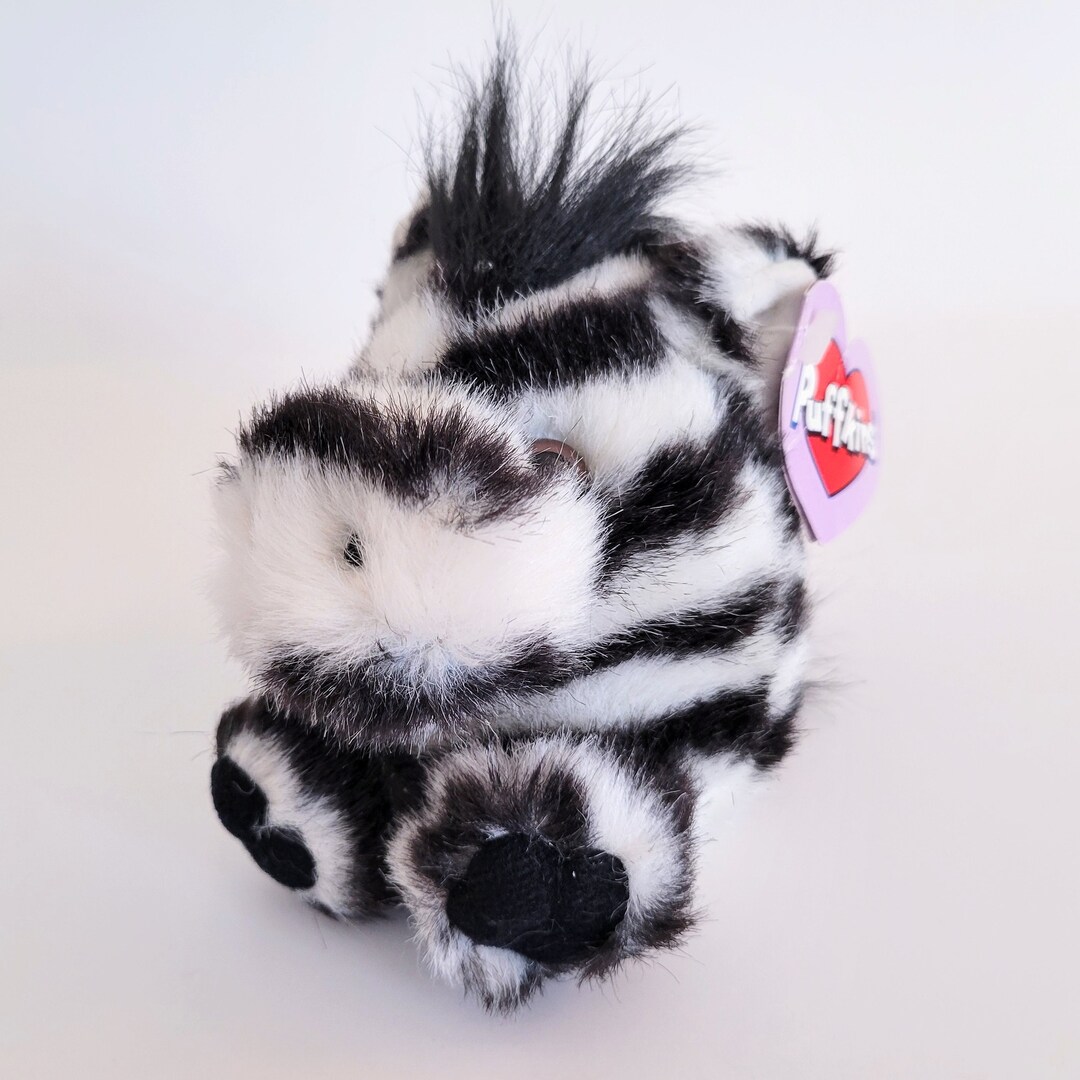 Puffkins Zack the Zebra Mini Plush Toy With Tags, Vintage 90s Swibco ...