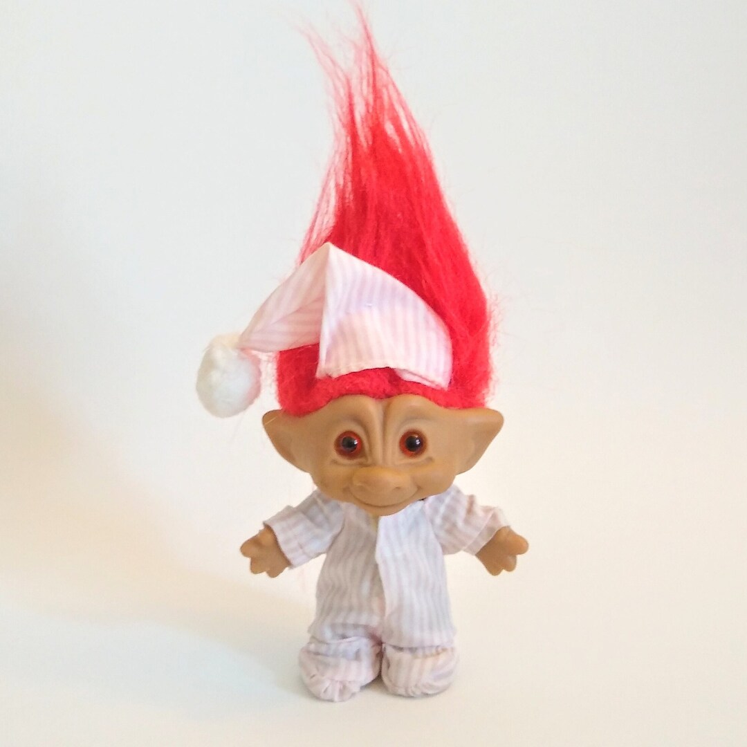 Vintage Pajama Troll, 4 Ace Treasure Troll Red Hair Red Star Gemstone ...