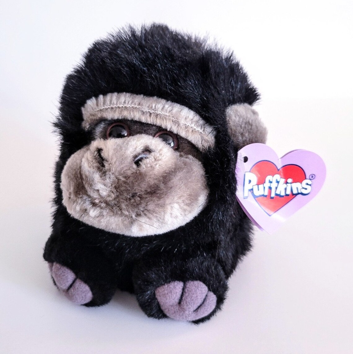 Puffkins Max the Gorilla Mini Plush Toy With Tags, Vintage 90s Swibco ...