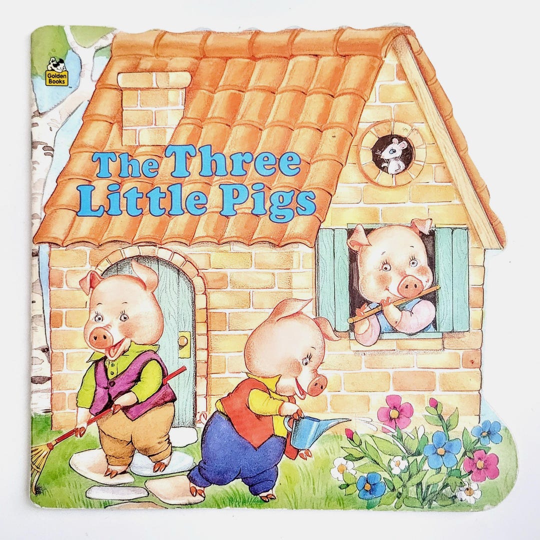 Three Little Pigs Golden Super Shape Book 1988 Vintage Softcover ...