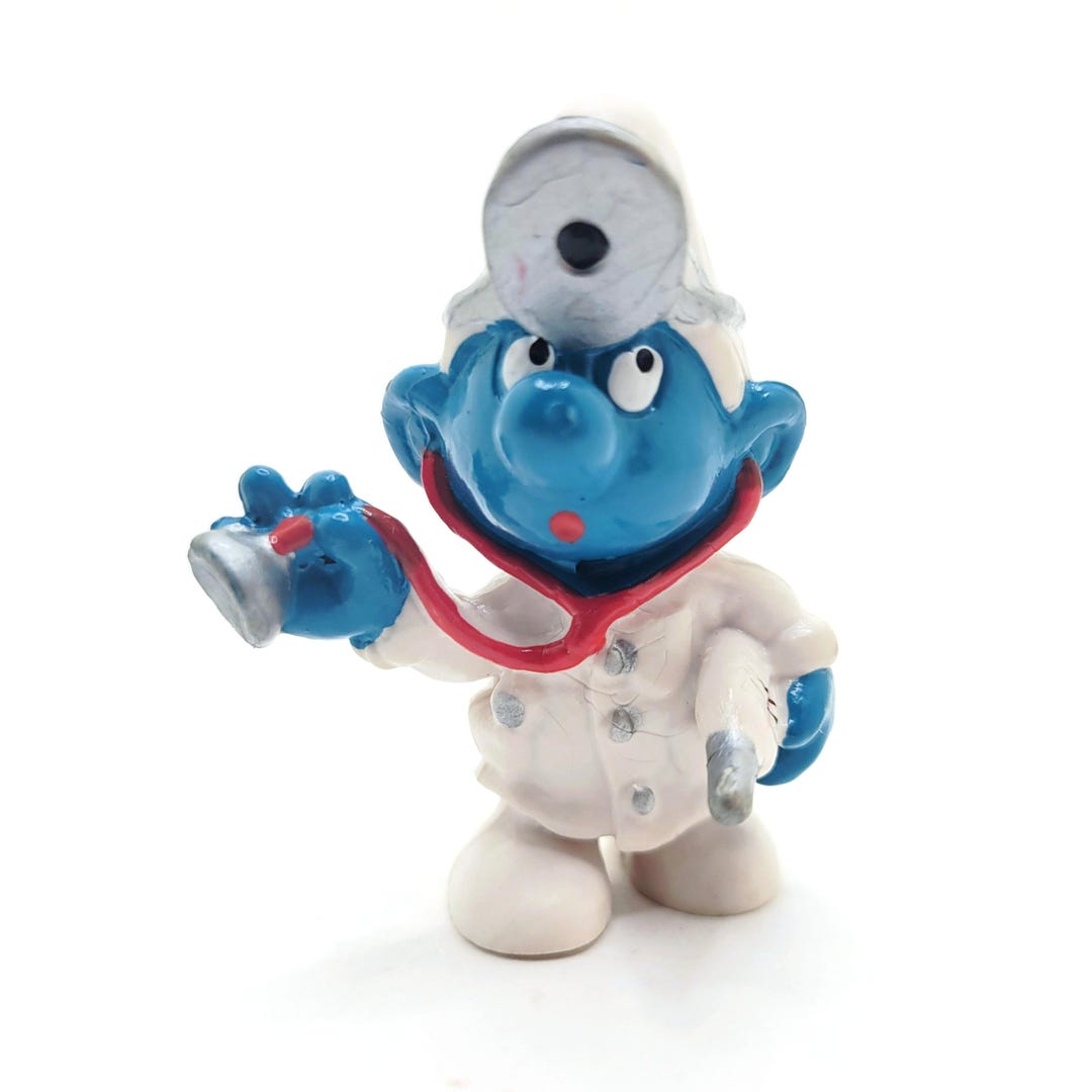 Peyo Smurfs Doctor Smurf With Stethoscope Schleich PVC Figure Toy - Etsy