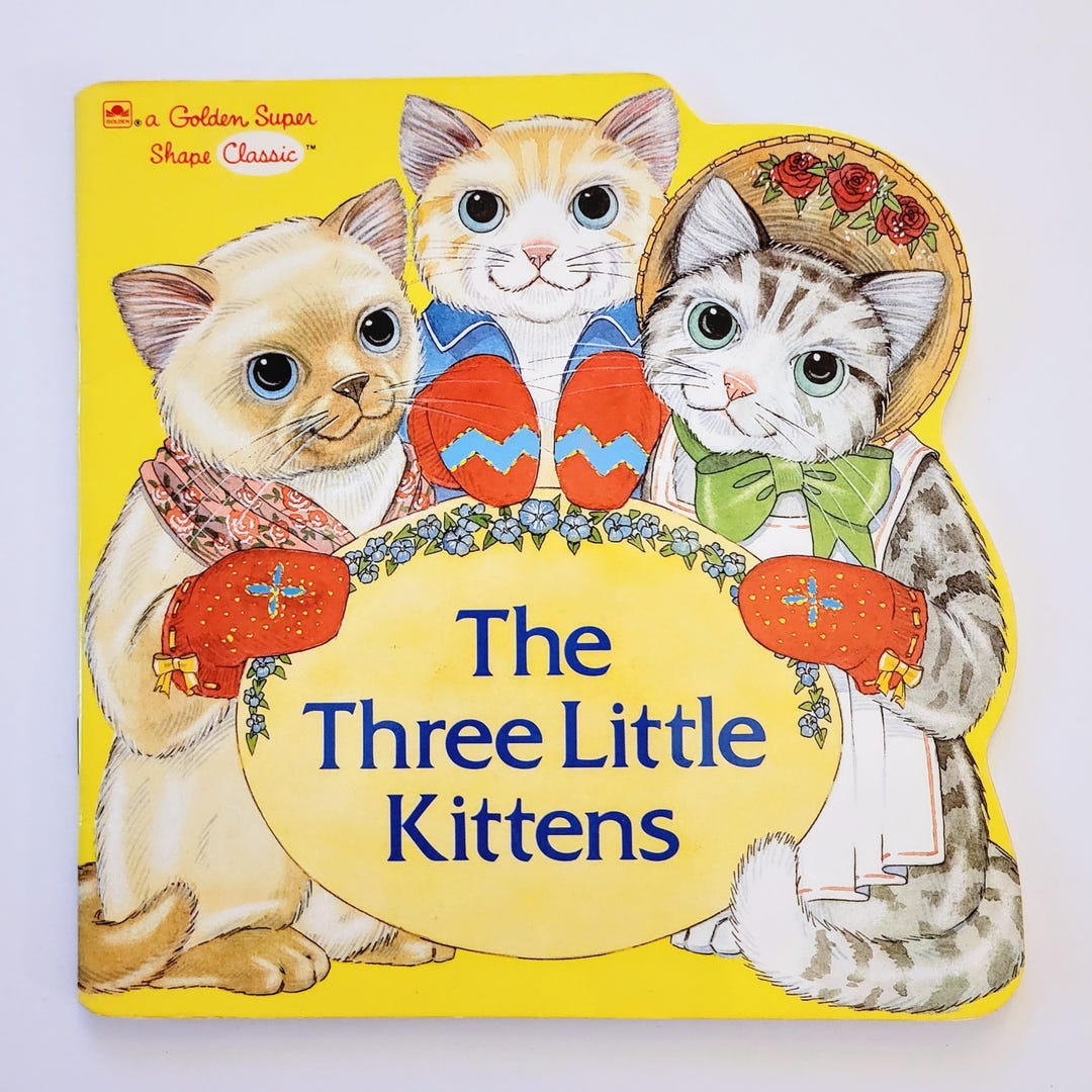 The Three Little Kittens Golden Super Shape Book 1987 Vintage Childrens ...