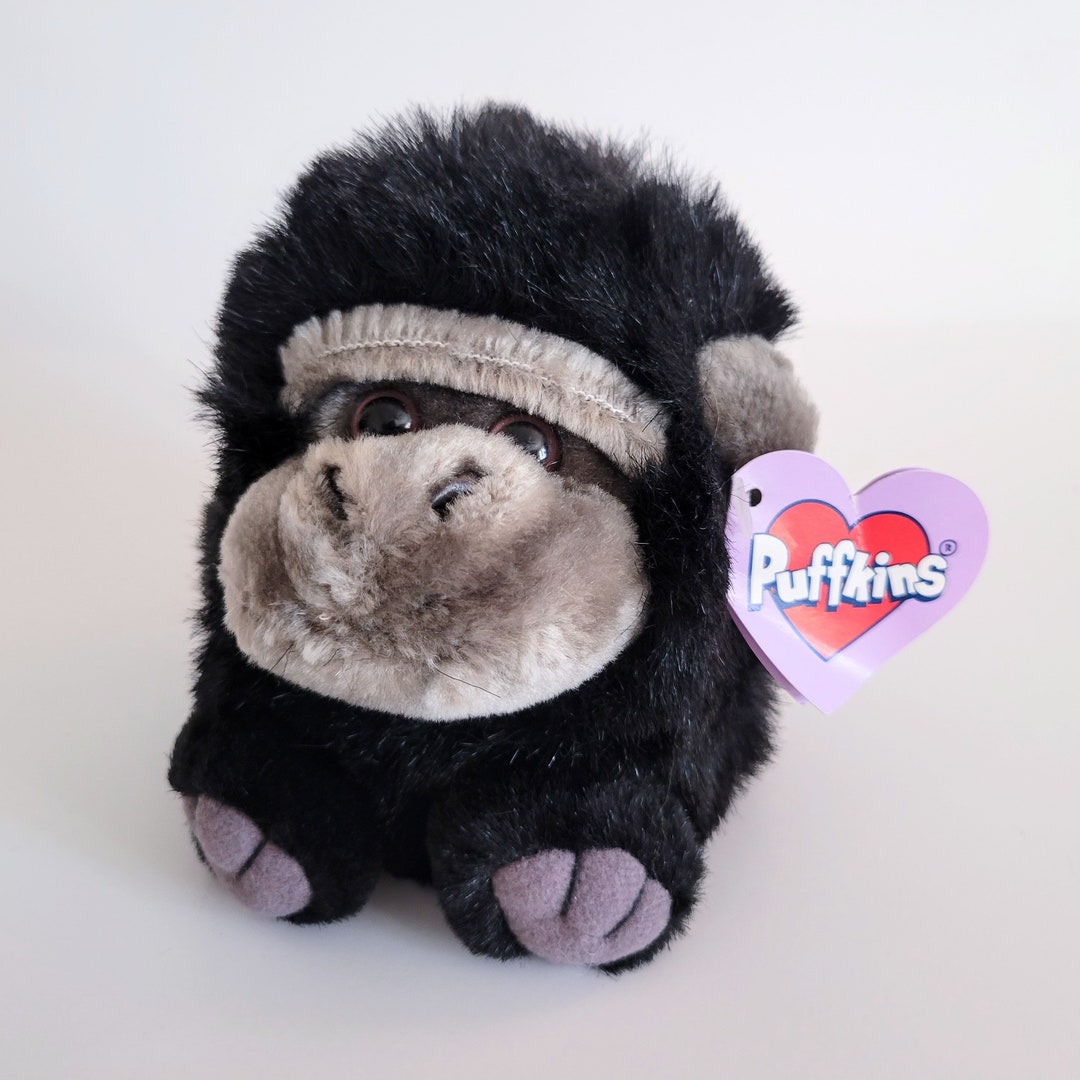 Puffkins Max the Gorilla Mini Plush Toy With Tags, Vintage 90s Swibco ...