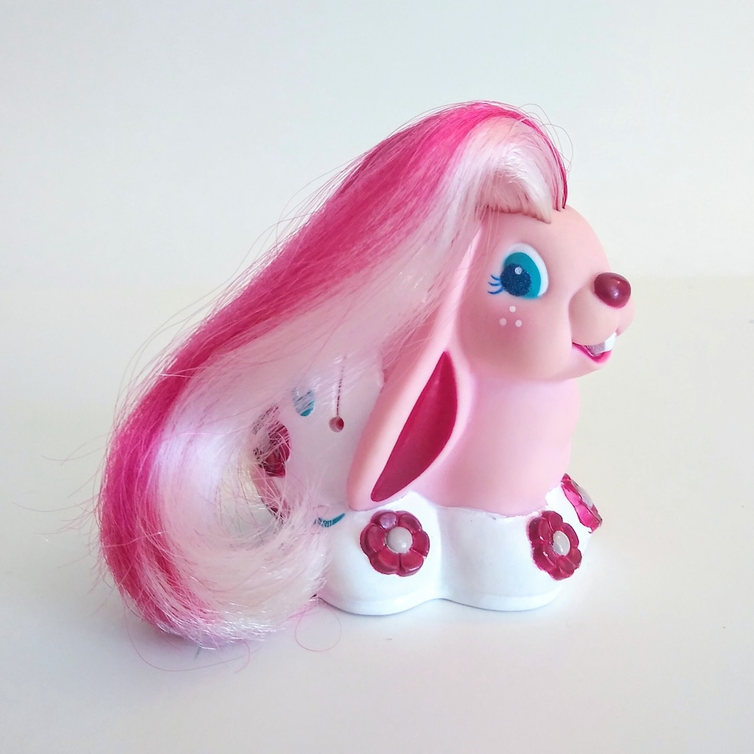 Vintage Tonka Keypers Blossom the Baby Bunny Rabbit Long Hair Pink Toy ...