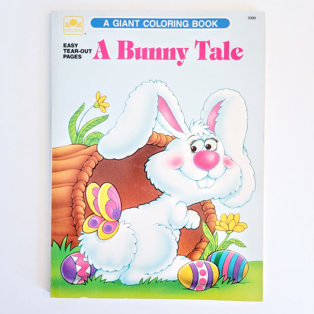 Vintage Easter Coloring Book, A Bunny Tale, Golden Books Giant Coloring ...