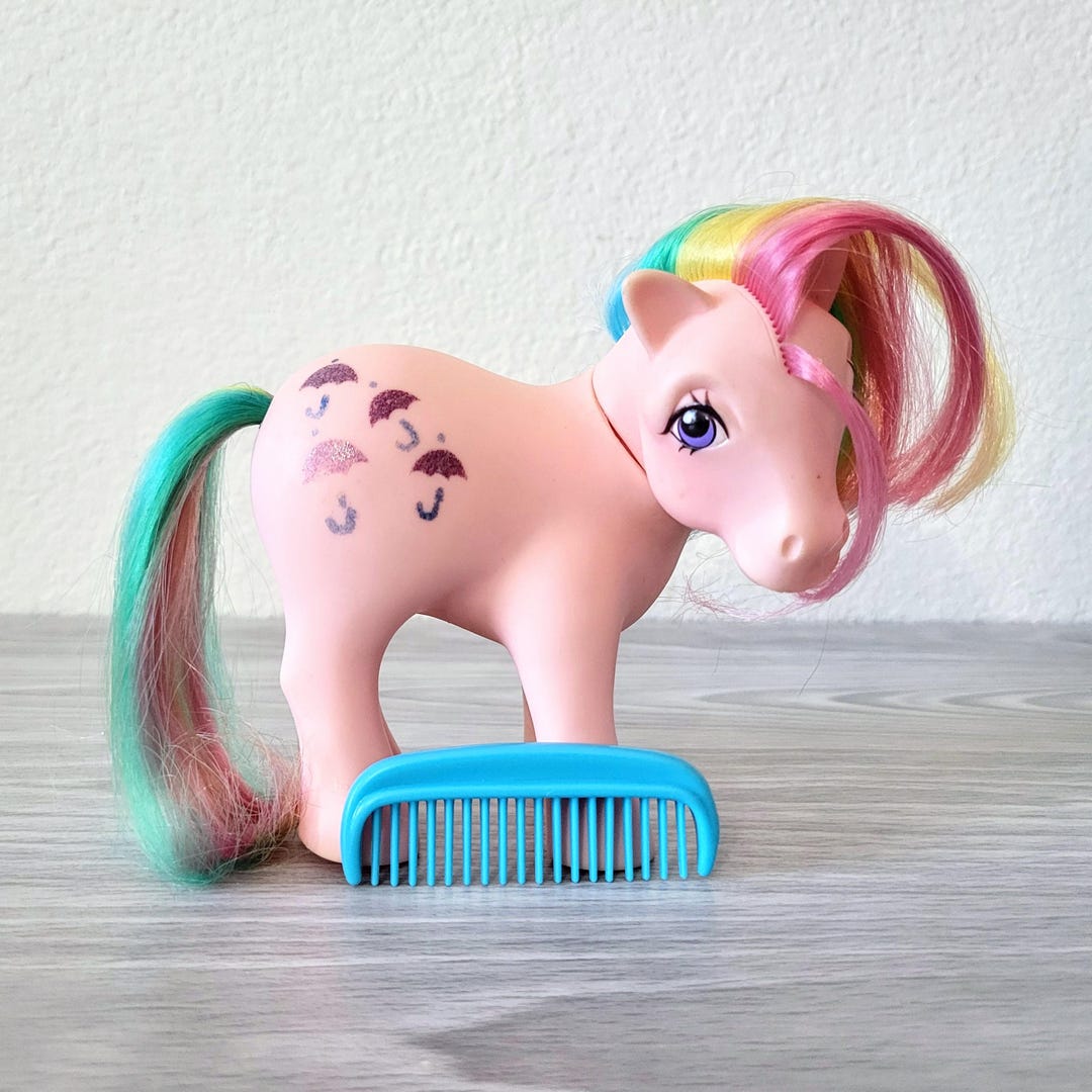 Vintage G1 My Little Pony Parasol With Blue Comb - Etsy