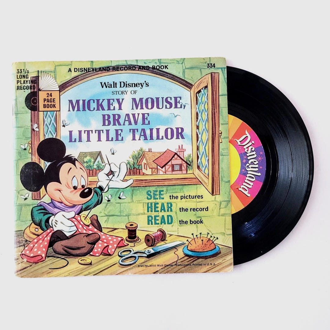 Mickey Mouse Brave Little Tailor Book and Record, Vintage Disney See ...