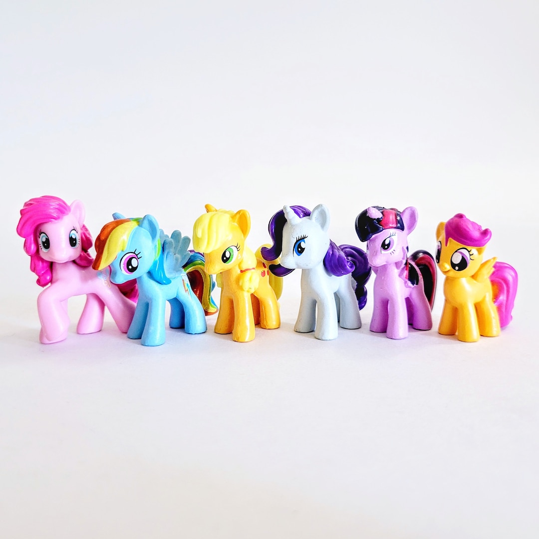 My Little Pony Busy Book G4 Mini Figures, Set of 6, Applejack Rainbow ...