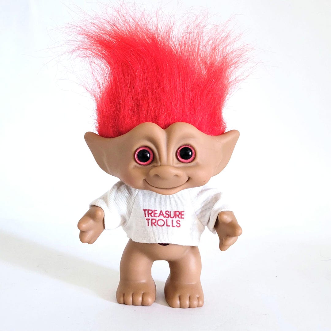 Vintage Ace Novelty Co Treasure Troll Red Hair 7" Poseable Doll - Etsy