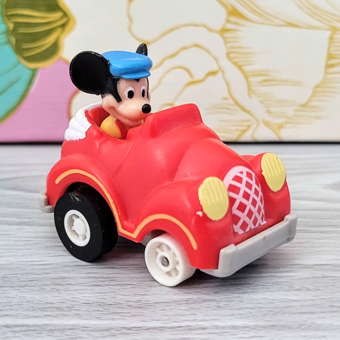 Mickey Mouse Red Car Pull Back Action Mcdonalds Happy Meal Toy 1988 80s ...