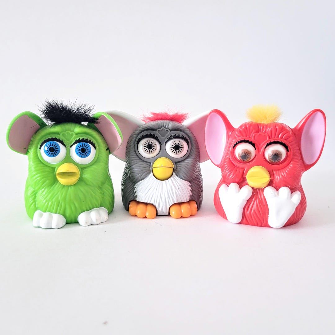 Vintage 1998 Furby Mcdonalds Happy Meal Toys Lot of 3 Green Gray Red ...