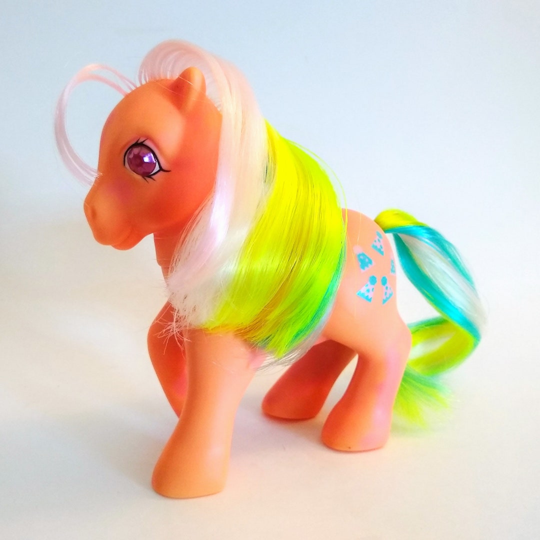 My Little Pony G1 Party Time, Vintage 1980s MLP, Orange Rainbow Hair ...