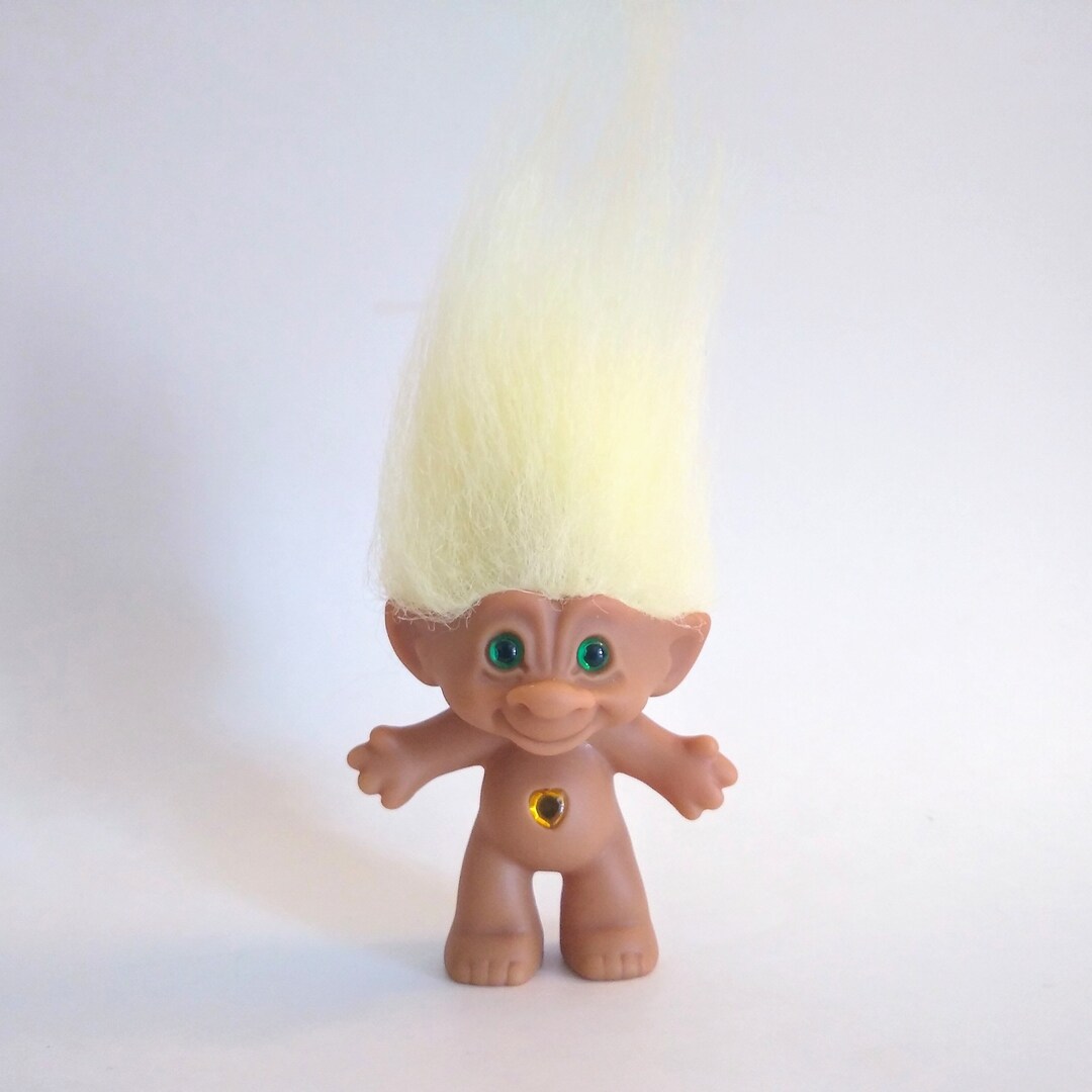 Vintage Ace Novelty Treasure Troll Doll Light Yellow Hair - Etsy