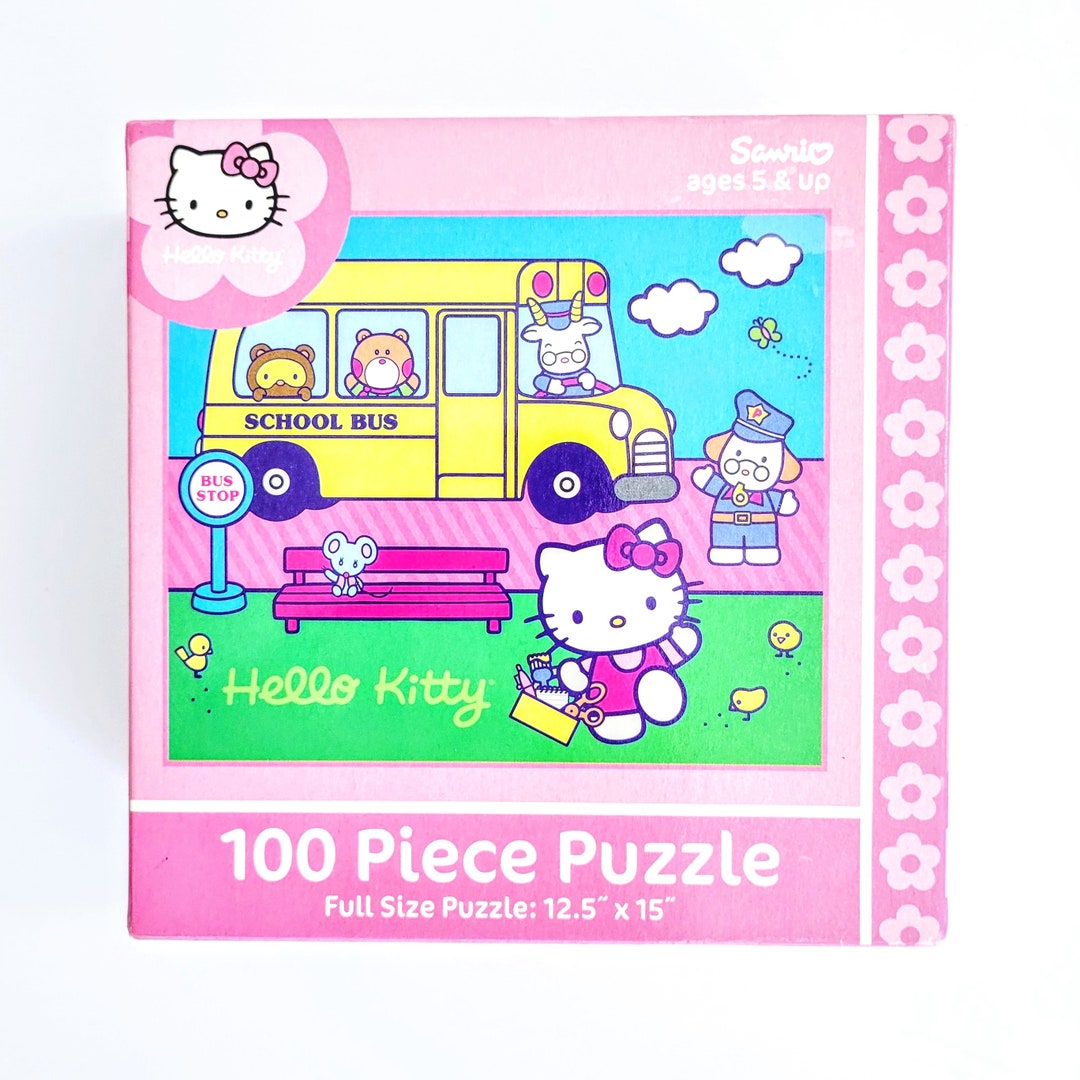 Sanrio Hello Kitty 100 Piece Jigsaw Puzzle COMPLETE, Hello Kitty School Bus Childrens Puzzle - Etsy