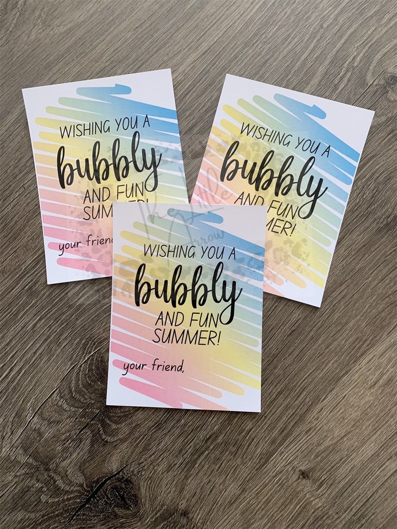 Digital File-- Wishing You a Bubbly and Fun Summer Gift Tag! - Etsy