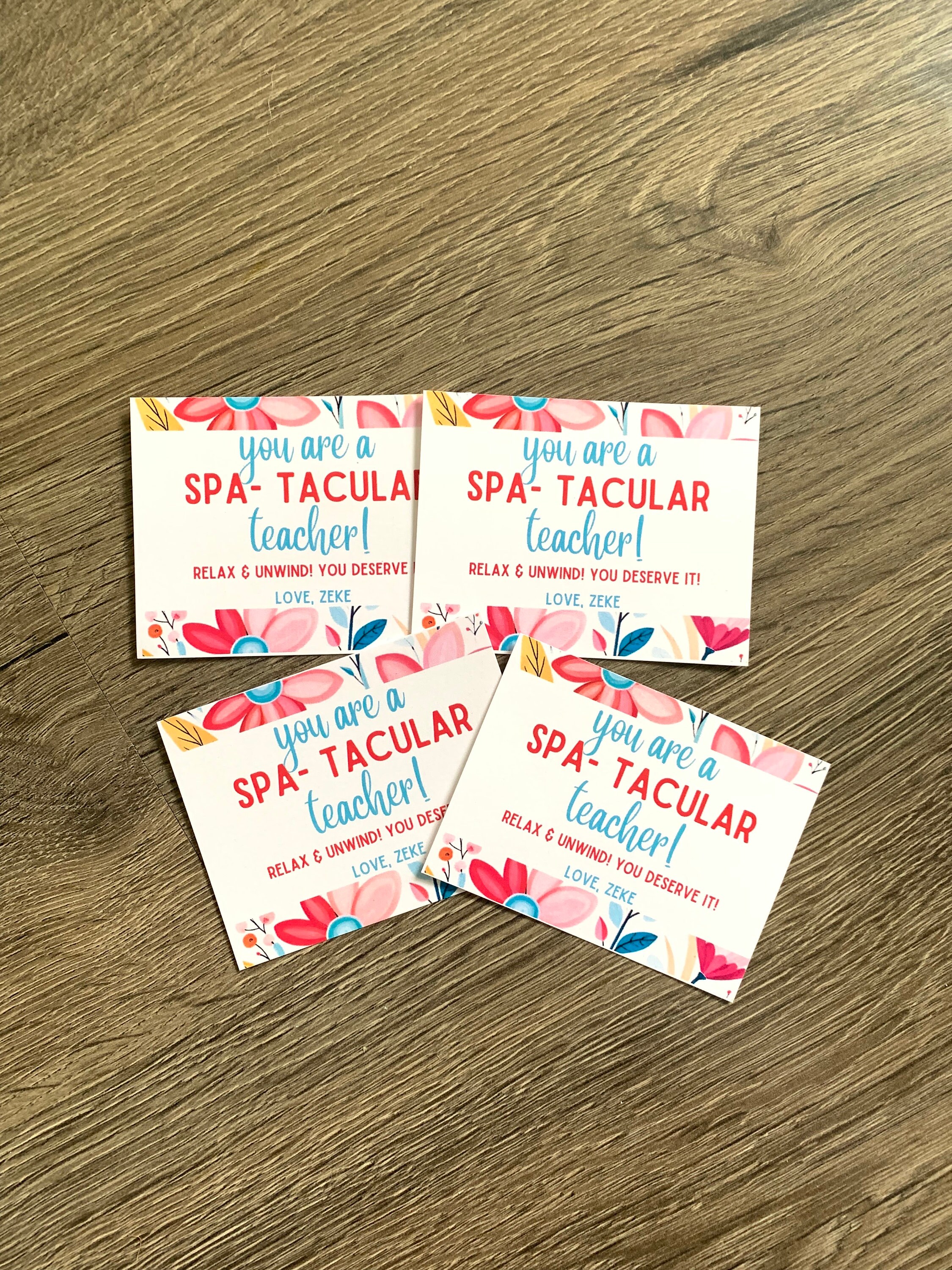Digital File Spa-tacular Teacher Gift Tag - Etsy