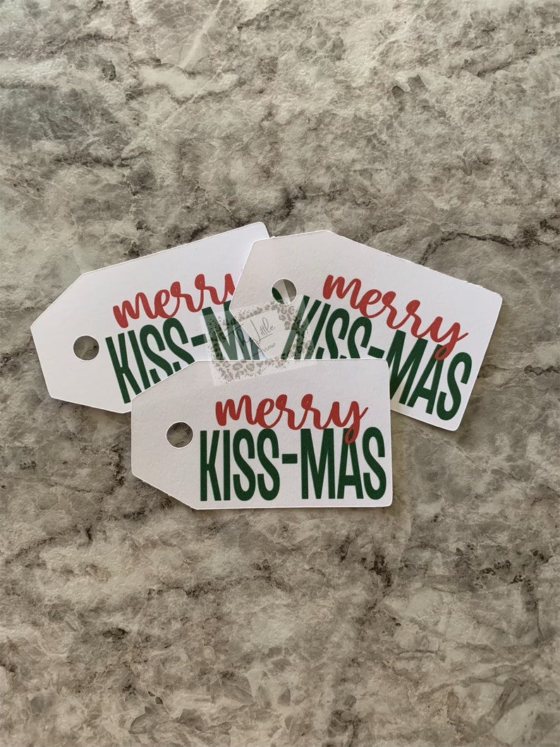 Merry Kiss-mas Gift Tags - Etsy