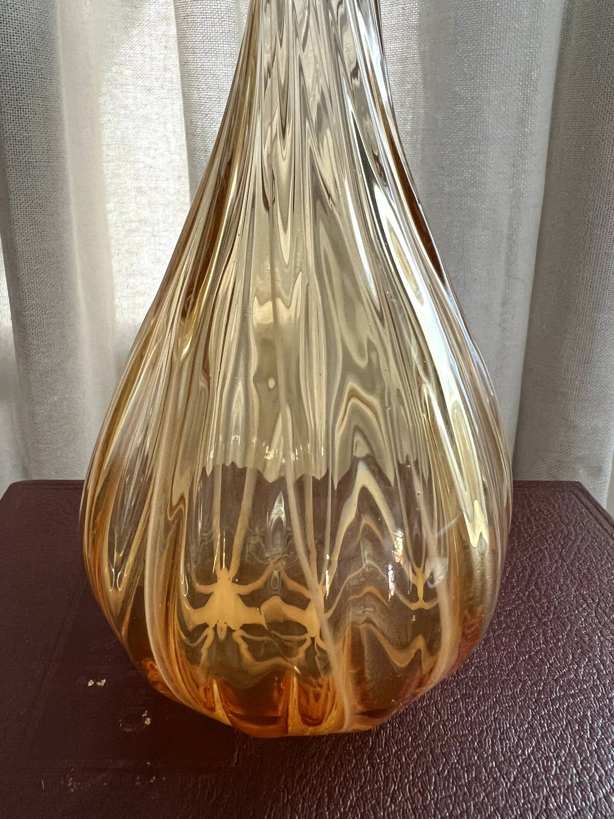 Murano Style Honey Amber Swirled Vase - Etsy