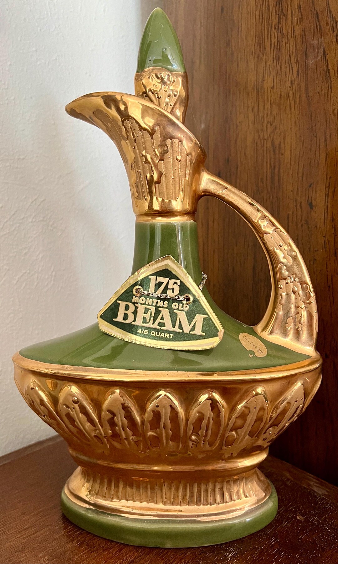 Jim Beam 1967 Green and Weeping Gold Regal China Decanter - Etsy