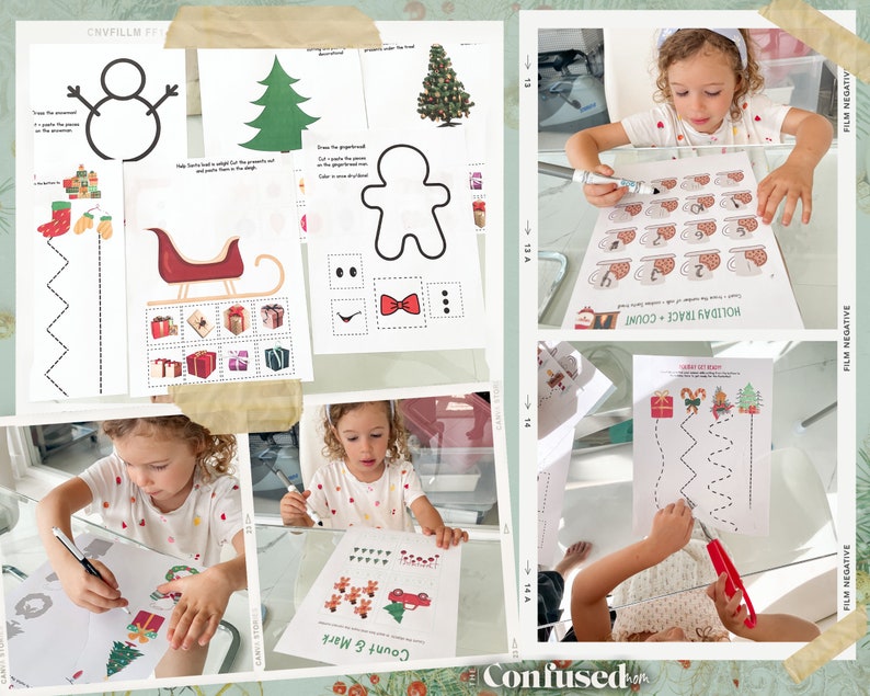 Christmas Preschool Printable TRACING CUTTING ACTIVITIES Montessori ...