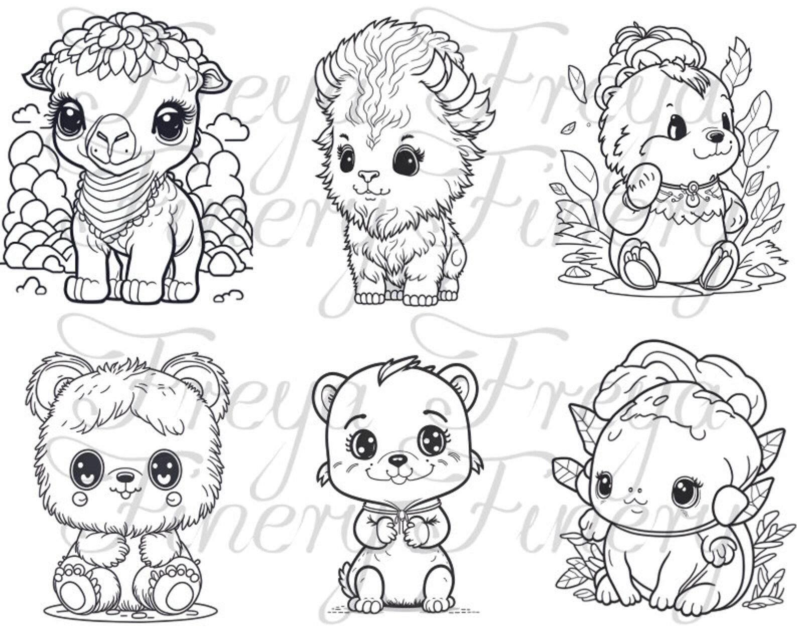 75 Cute Baby Animal Coloring Page Book, Adults Kids Instant Download ...