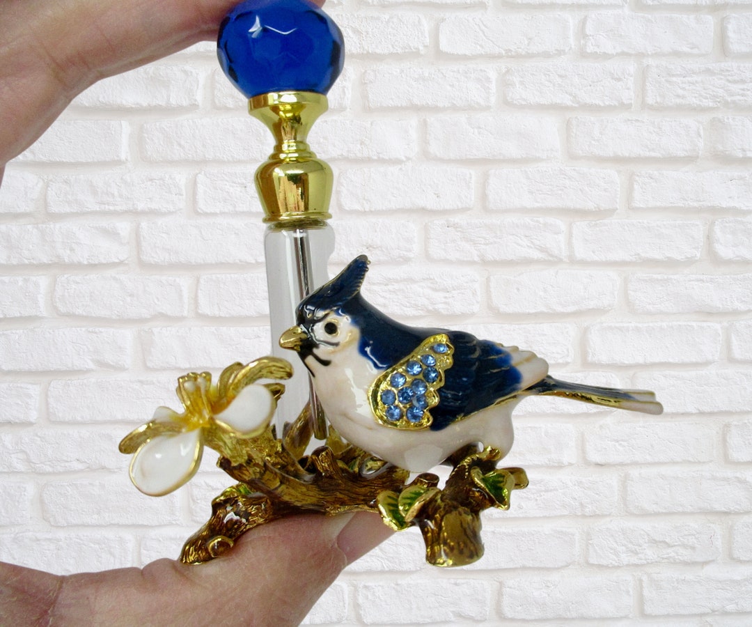 3.15 Blue Cardinal Perfume Bottle With Dropper - Etsy