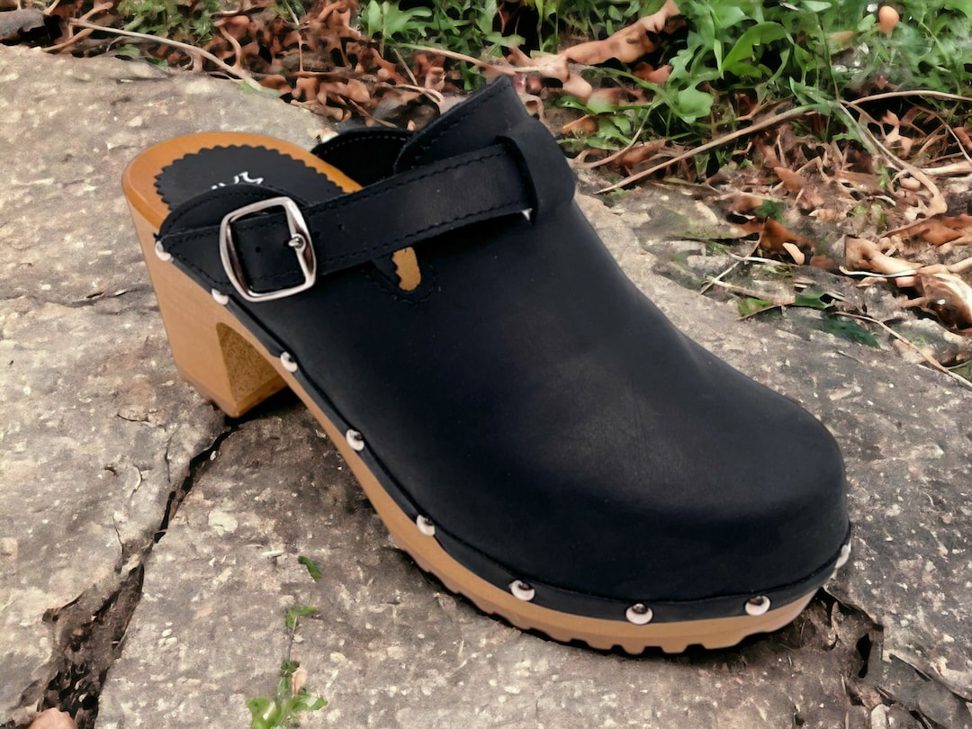 Clogs Cowhide HIGHEST QUALITY Handmade Women's Clogs High Heel ...