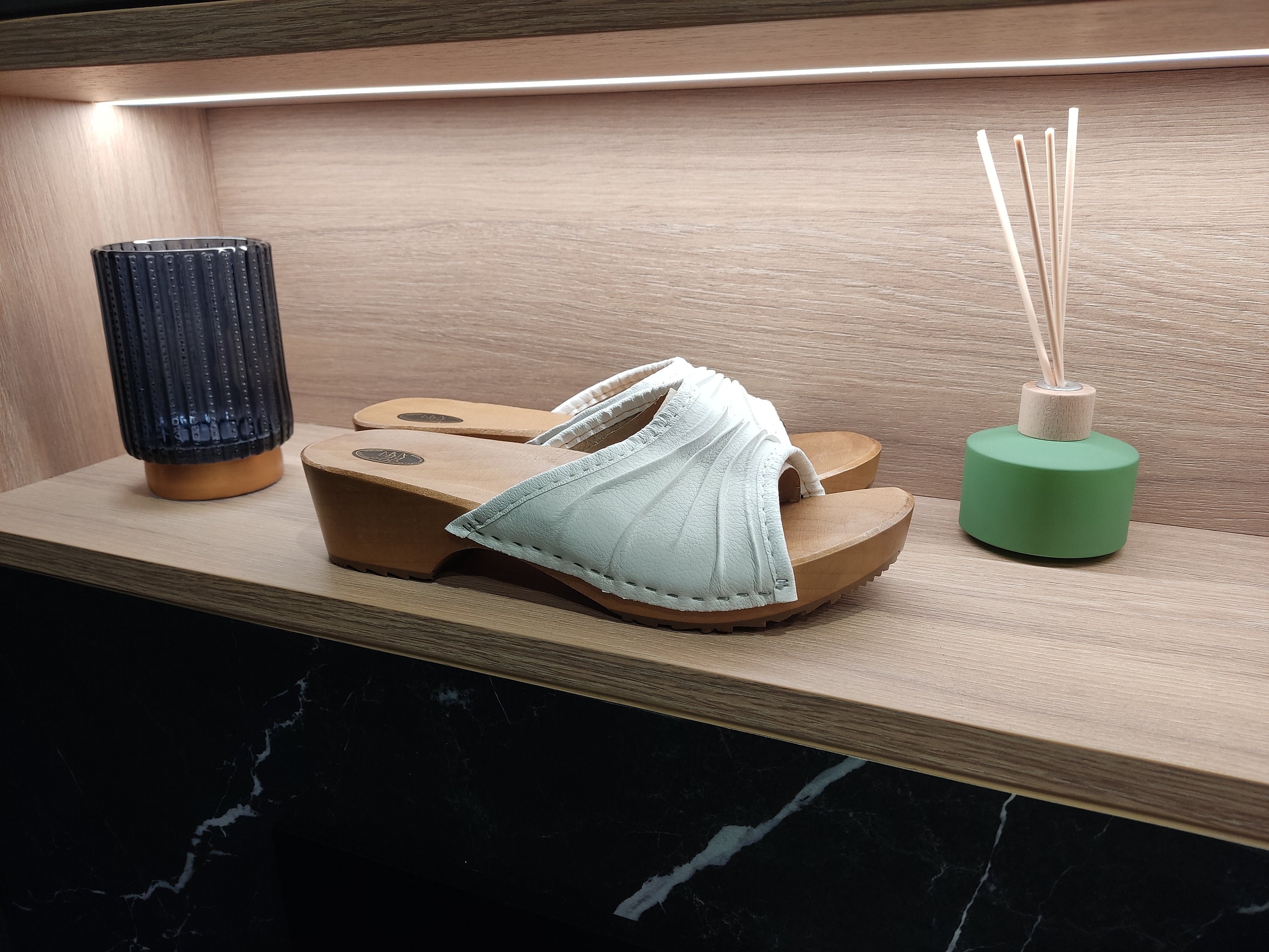 Wooden Clogs for Womens Open Toes Heels Real Natural Leather - Etsy