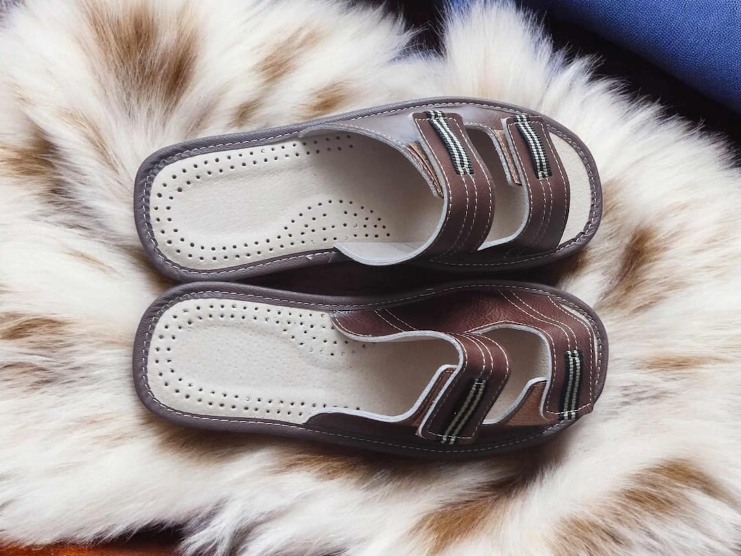 Men's Velcro Slippers Slippers for High Insteps Slippers for Bunions ...