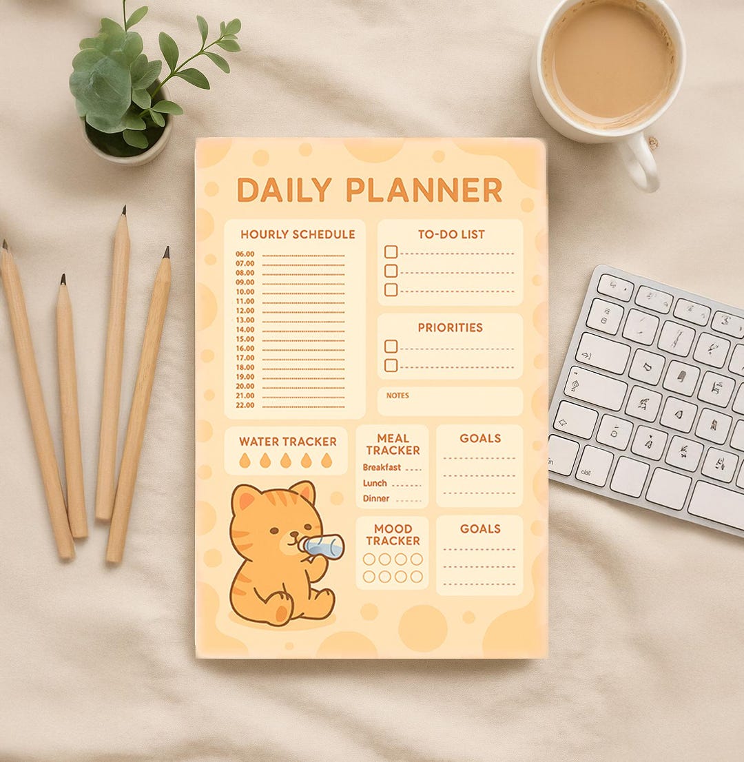 12 Pieces, Daily Planner Printable | A5 Planner | Schedule To-do List ...