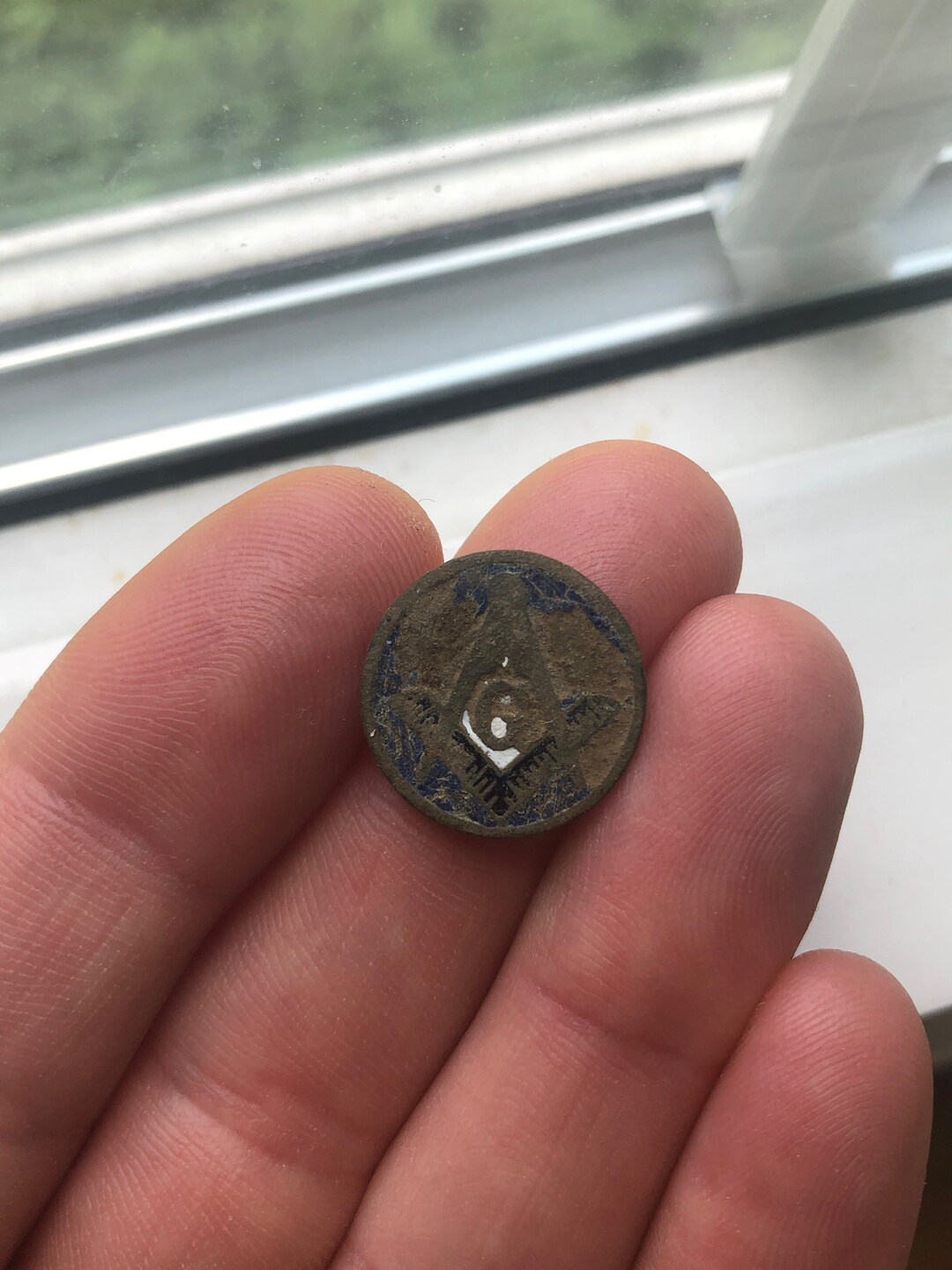 Metal Detected Vintage Masonic Freemasons Enameled Lapel Pin/button ...