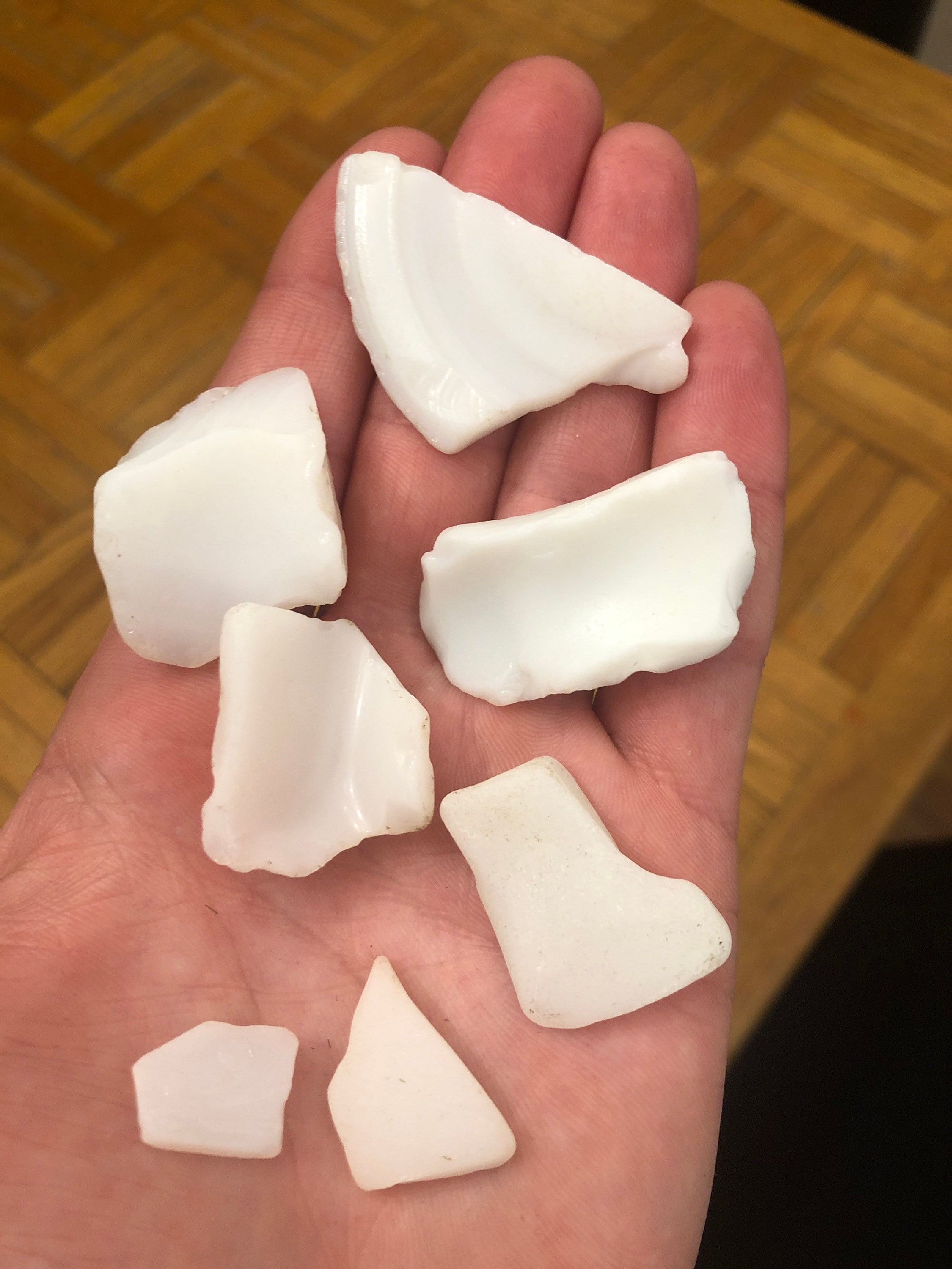 X7 New York City Mudlarked Milk Sea Glass Shards Sherds Pieces - Etsy