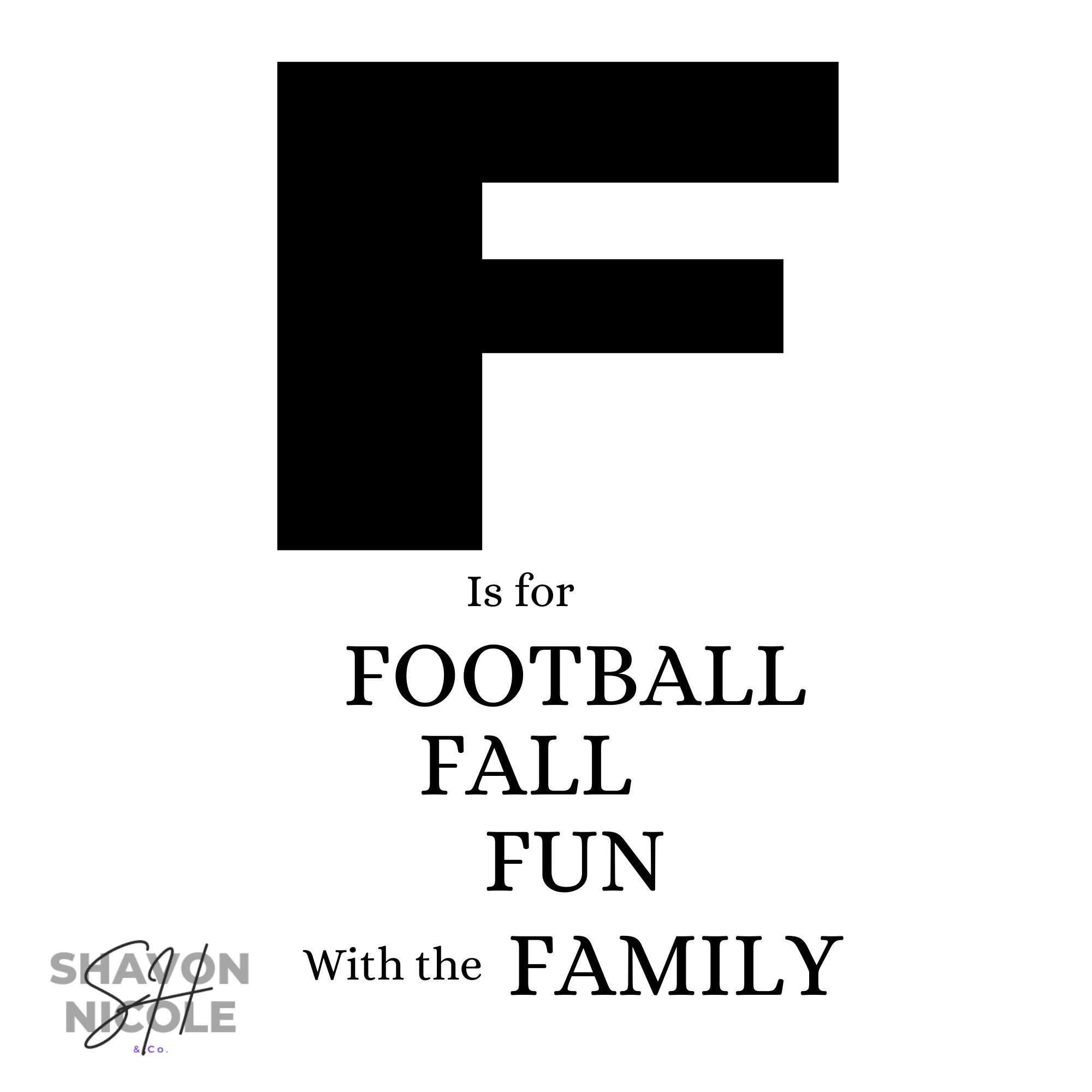 F is for Fall Football Printable Wall Art. High Quality JPG. - Etsy
