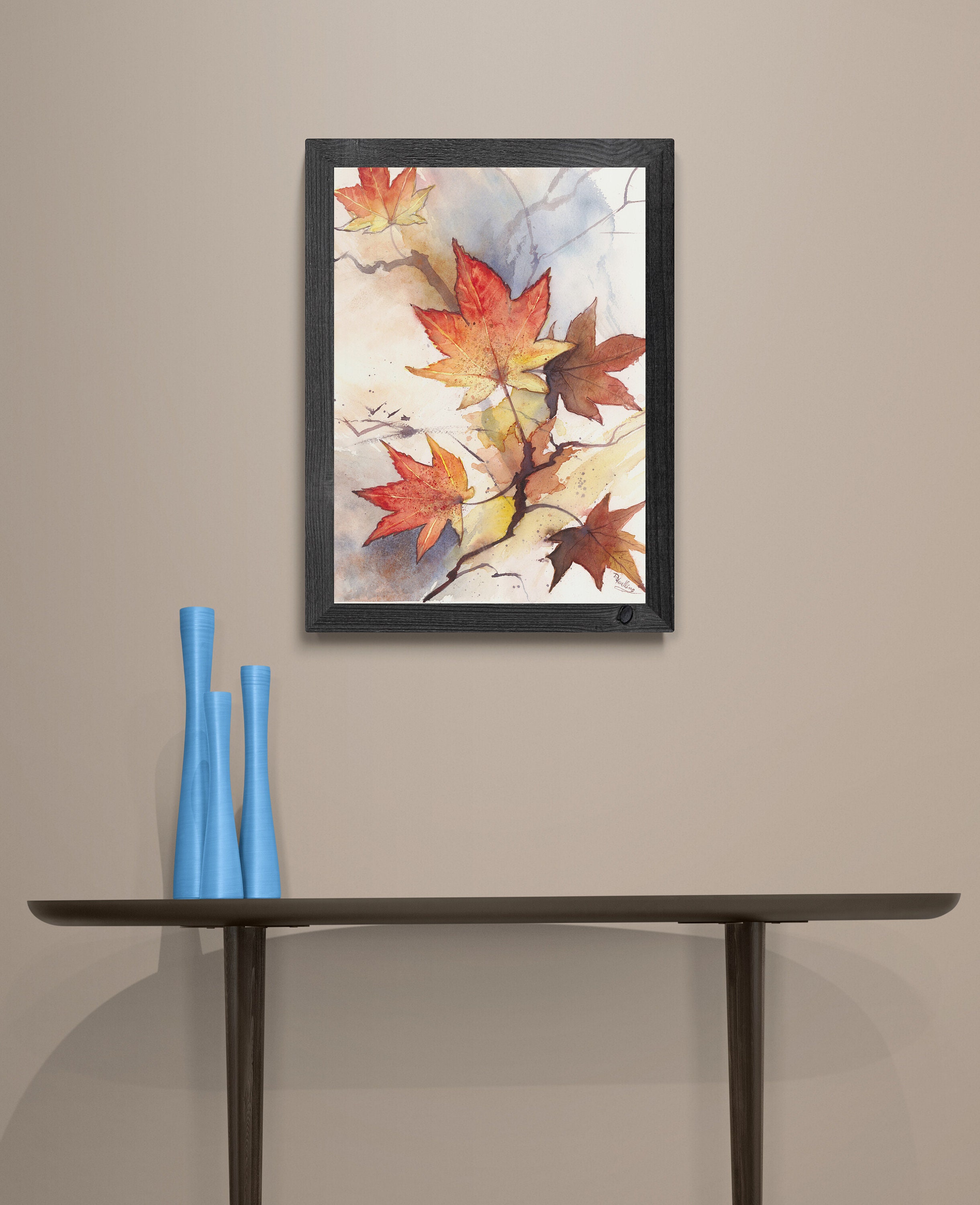 Fall Leaves Painting, Print From Original Watercolor Painting, "autumn ...