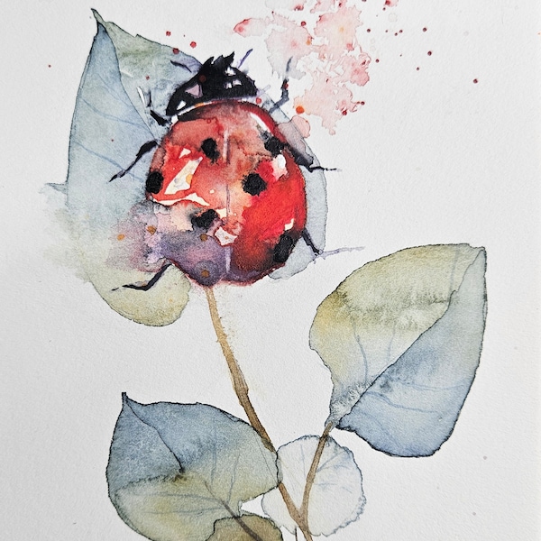 Ladybug Painting - Etsy