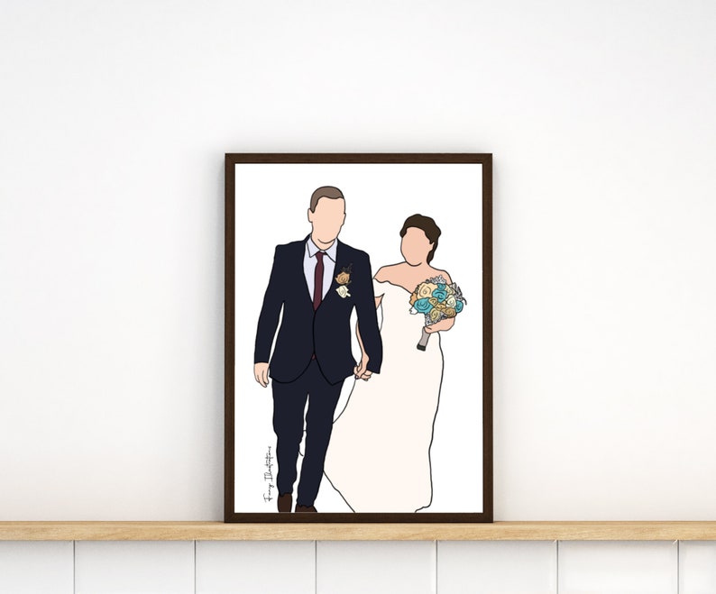 Custom One Line Drawing COLORED Custom Line Portraits - Etsy