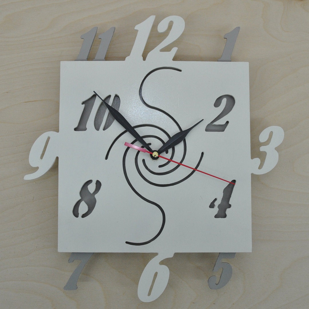 WALL CLOCK in SQUARE WOOD With Two Layers First Layer Gray - Etsy