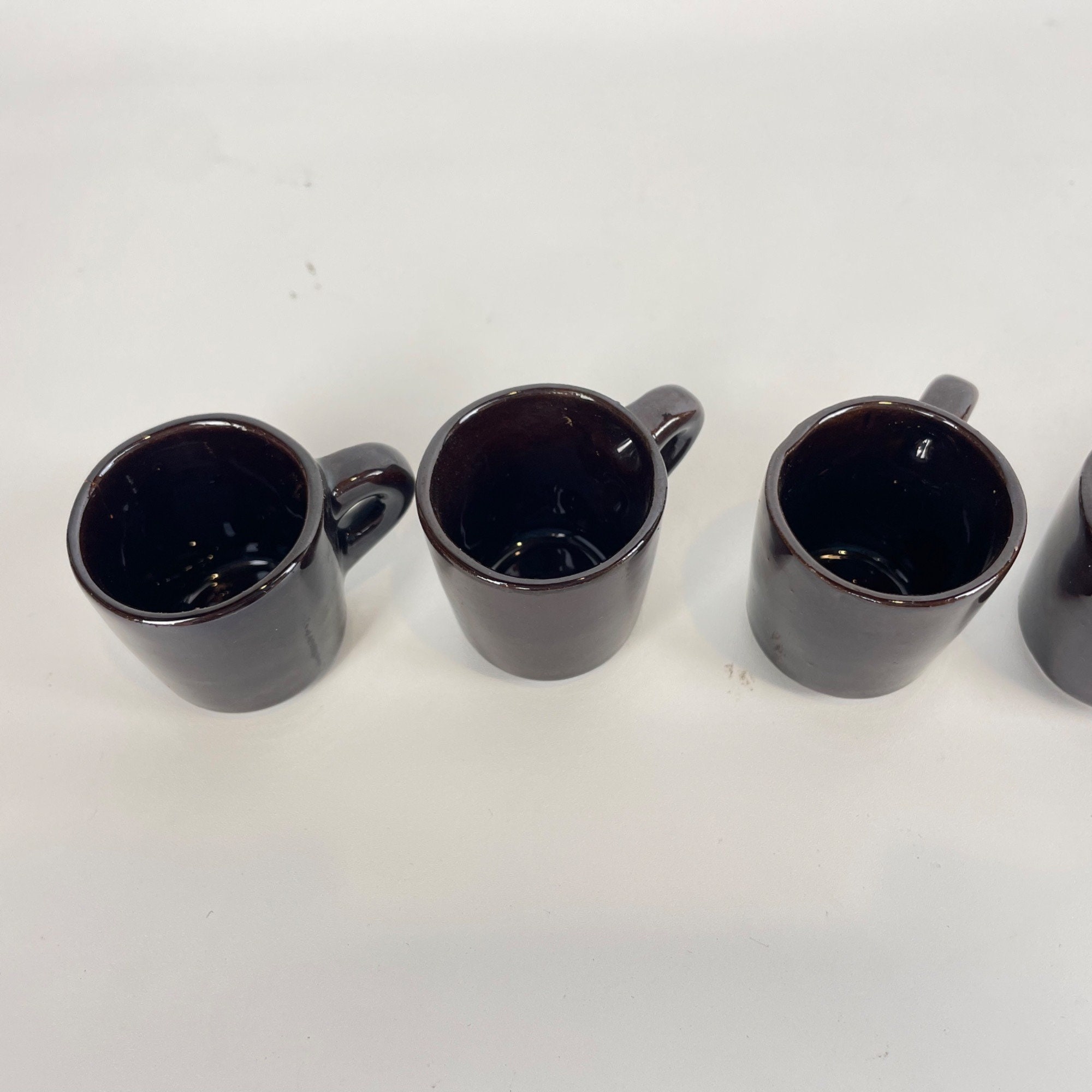 Set of 6 Vintage Brown Stoneware Mini Mugs Japan 1.5 Tall - Etsy