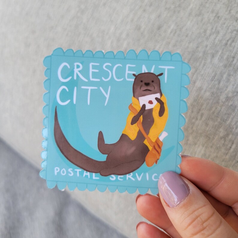 Crescent City Messenger Otter Postal Stamp Sticker Sarah J - Etsy Australia