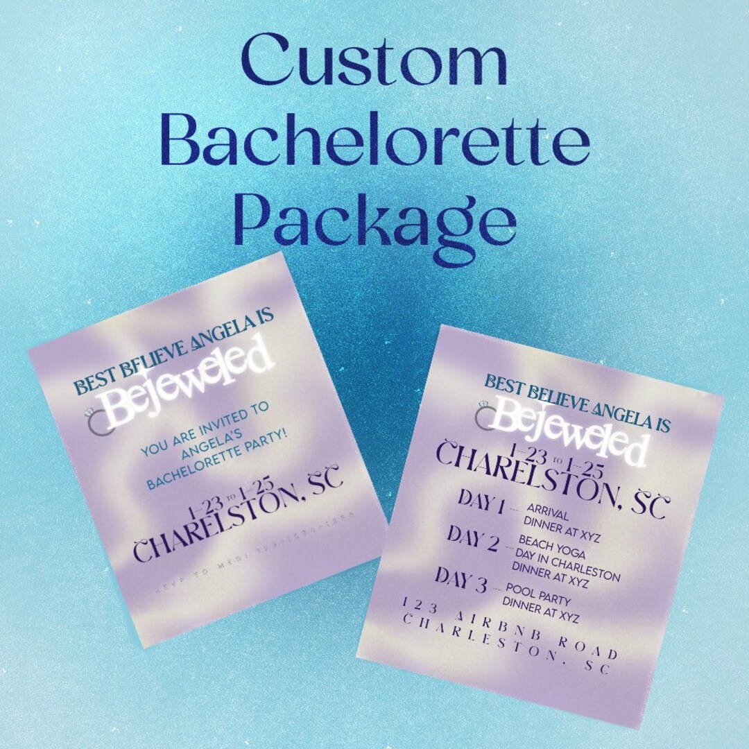 Custom Bachelorette Party Invite and Itinerary Package Design ...
