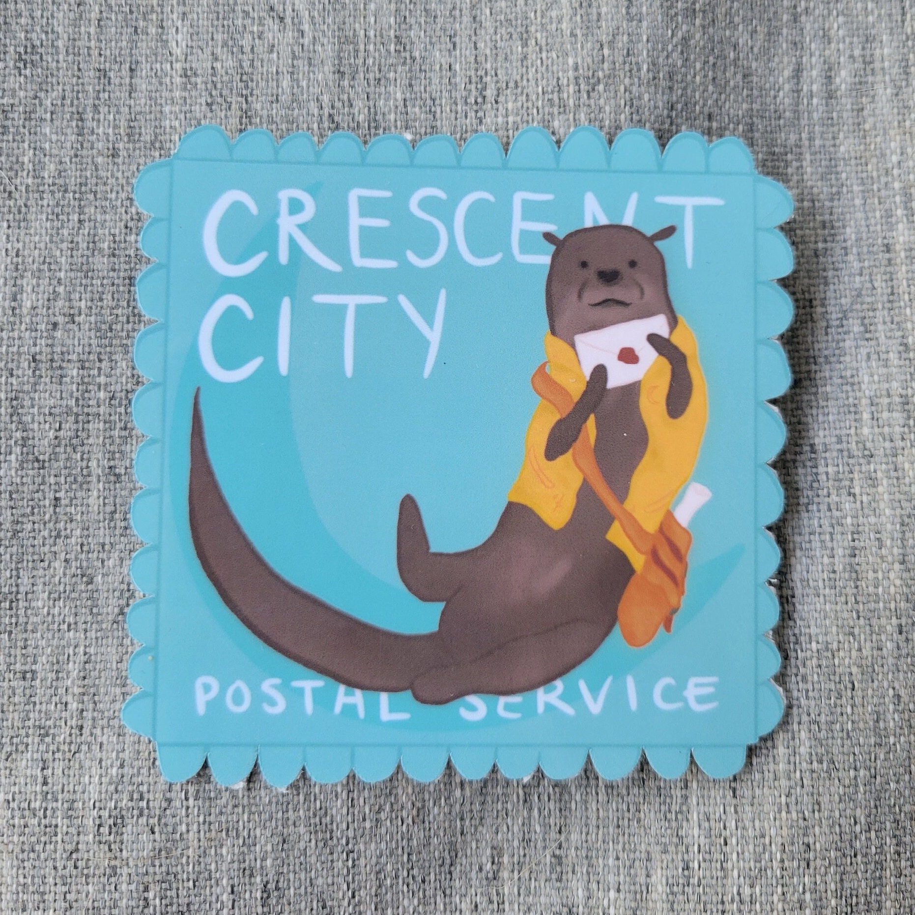 Crescent City Messenger Otter Postal Stamp Sticker, Sarah J Maas ...