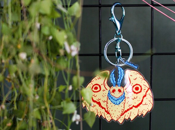 Mothman Cryptid Acrylic Keychain Primary Colors - Etsy