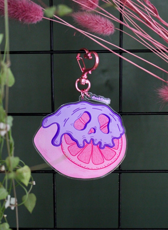 Summer Gothic Candy Apple Drip Lemon Acrylic Keychain - Etsy