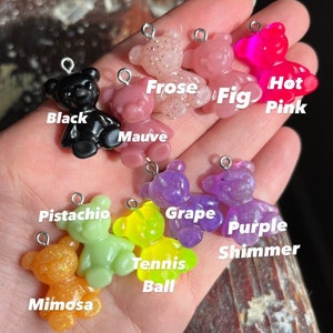 Teddy Bear Resin Charm- Center Orientation/multi-color - Etsy