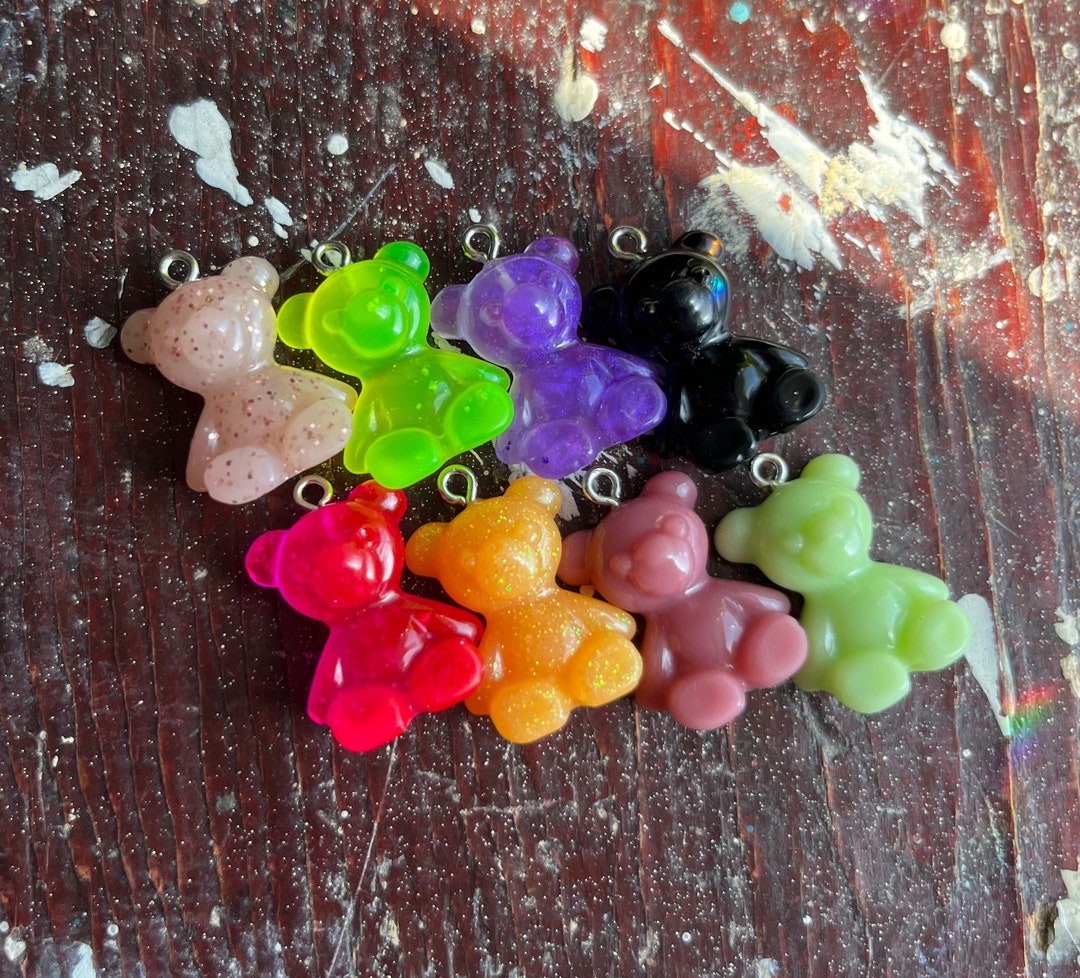 Teddy Bear Resin Charm- Center Orientation/multi-color - Etsy