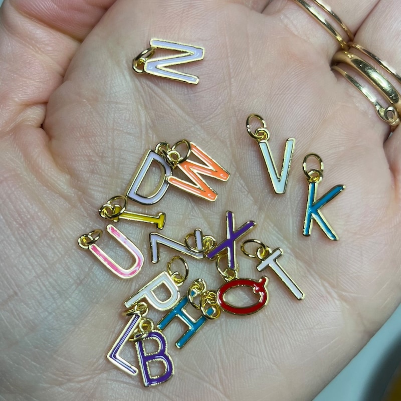 Enamel Letter Charms - Etsy