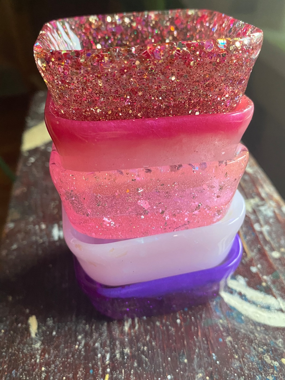 Square Resin Trinket Dish/hip to Be Square Dishy/ Ring Dish/ Catchall ...